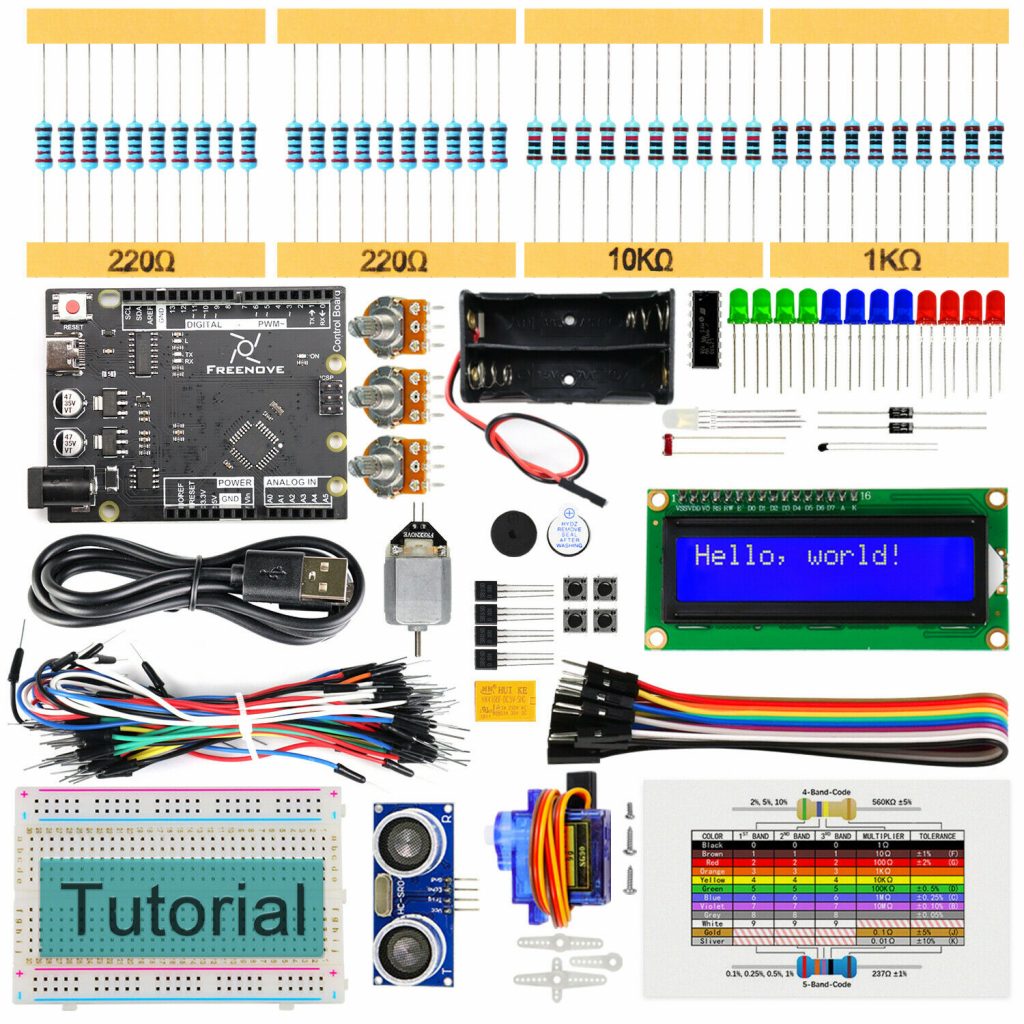 Arduino Starter kit med ultrasonic sensor servomotor osv Freenove Ultrasonic Starter Kit with ...